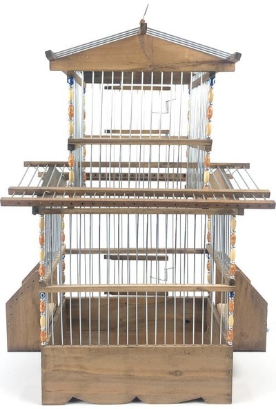 Naturbird 2 Katlı Saka Kanarya Ahşap Kafes ( Telli ) Naturbird 2 Katlı Saka Kanarya Ahşap Kafes ( Telli )