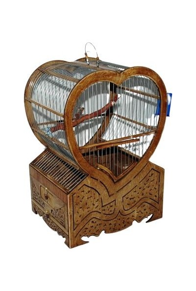 Naturbird Kalp Ahşap Kafes