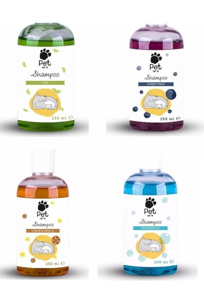 Pet Love Kedi & Köpek Şampuanı Karma Set 250 ml x 4 Adet