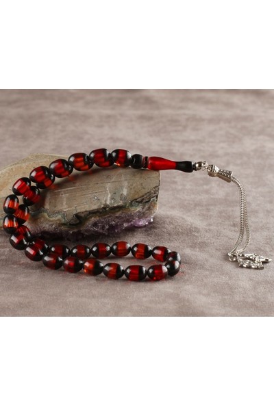 Burhan Sağlam Toz Kehribarı Sürmeli Kapsül Kesim Tesbih