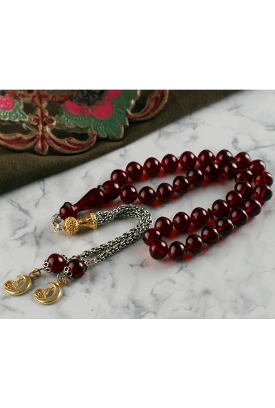 Burhan Sağlam Ateş Kehribarı Beyzi Kesim Gümüş Püsküllü Tesbih Burhan Sağlam Ateş Kehribarı Beyzi Kesim Gümüş Püsküllü Tesbih