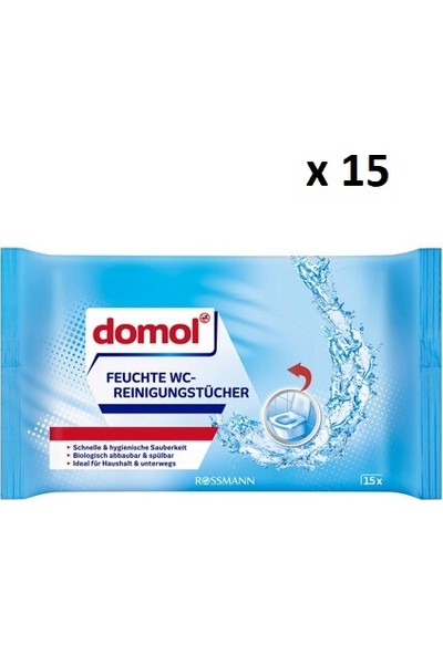 Domol Islak Temizlik Bezi Tuvalet Hijyeni Için 15'li Domol Islak Temizlik Bezi Tuvalet Hijyeni Için 15'li