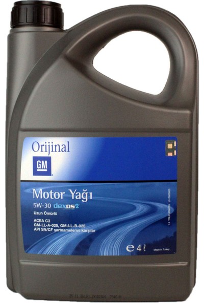 GM 5W-30 Dexos 2 4 Litre Motor Yağı ( Üretim Yılı : 2021 )