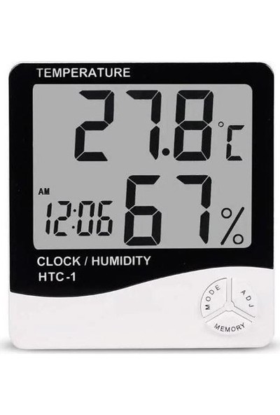 HTC Masa Üstü Nem ve Sıcaklık Ölçer Dijital Saat HTC Masa Üstü Nem ve Sıcaklık Ölçer Dijital Saat