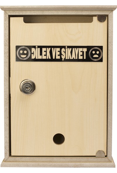 Selena Kilitli Ahşap Dilek ve Şikayet Kutusu Ceviz Akça 2 Renk