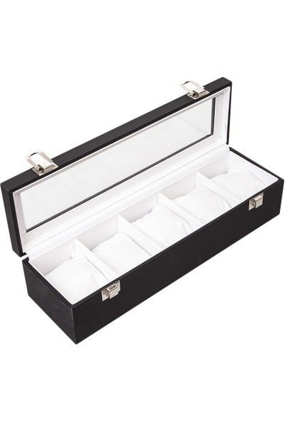 Standmarket Saat Kutusu 5'li Siyah İçi Beyaz