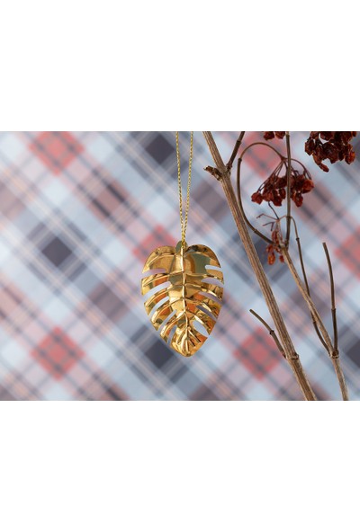 English Home Leaf Metal Askılı Aksesuar 9x4 Cm Gold