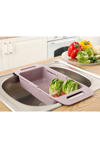 English Home Trendy Plastik Ayarlanabilir Lavabo Süzgeci Süzgeç 48x19x8 Cm Mürdüm English Home Trendy Plastik Ayarlanabilir Lavabo Süzgeci Süzgeç 48x19x8 Cm Mürdüm