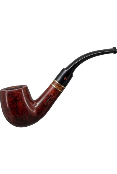 Şahin Kırmızı Yıldız 113 6mm. Filtreli Ebonit Saplı Pipo