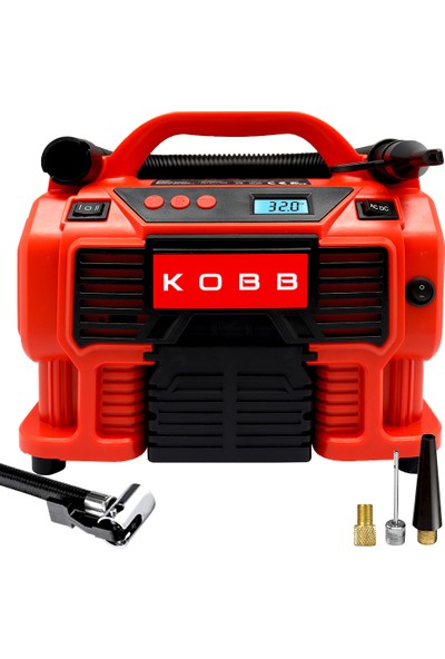 KOBB KB300 12Volt/220Volt 160 PSI Dijital Basınç Göstergeli Lastik & Yatak Şişirme Pompası KOBB KB300 12Volt/220Volt 160 PSI Dijital Basınç Göstergeli Lastik & Yatak Şişirme Pompası
