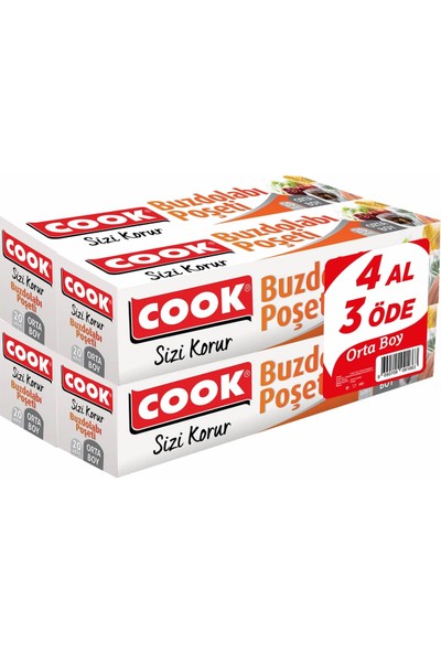 Cook Buzdolabı Poşeti Orta Boy 24X38Cm Cook Buzdolabı Poşeti Orta Boy 24X38Cm