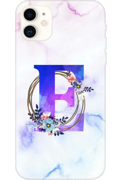 Moodcase Apple iPhone 11 Renkli Mermer Desen E Harfli Telefon Kılıfı Moodcase Apple iPhone 11 Renkli Mermer Desen E Harfli Telefon Kılıfı