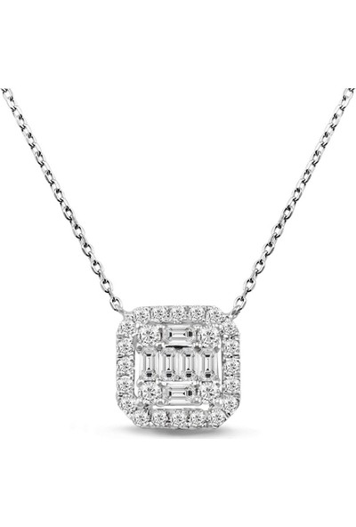 Amor 0.79 Karat Baget Fantezi Pırlanta Kolye F-Sı 18K Amor 0.79 Karat Baget Fantezi Pırlanta Kolye F-Sı 18K