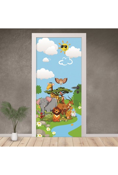 Hediyeci Dükkanım Hayvan Karakterleri Kapı Giydirme 17
