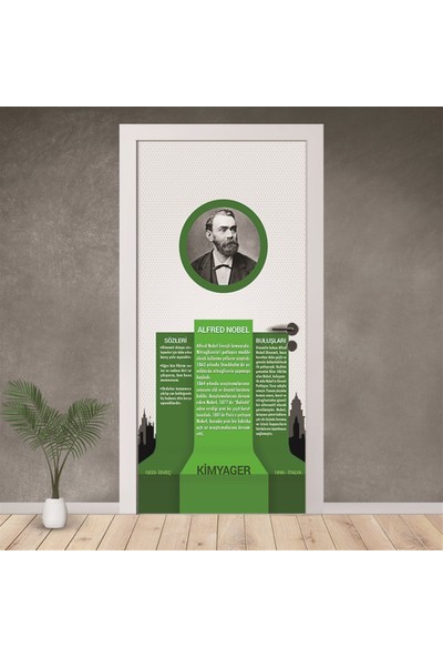 Hediyeci Dükkanım Bilim Insanları Kapı Giydirme 21