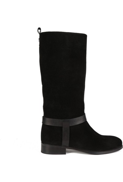 Sofia Baldi Mary Siyah Deri Kemer Kadın Düz Çizme Sofia Baldi Mary Siyah Deri Kemer Kadın Düz Çizme