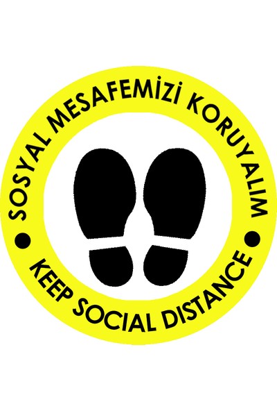 Weppe Sticker Sosyal Mesafe Zemin Uyarı 20 x 20 cm Sarı Türkçe-İngilizce Etiket Sticker C19-20 Weppe Sticker Sosyal Mesafe Zemin Uyarı 20 x 20 cm Sarı Türkçe-İngilizce Etiket Sticker C19-20