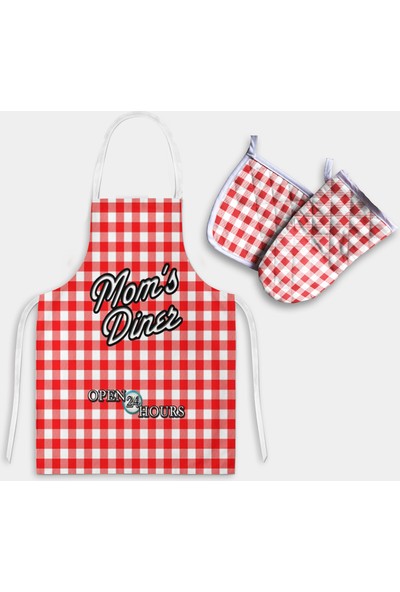 Belnido Home Dijital Baskılı Mutfak Önlüğü Seti MO4002