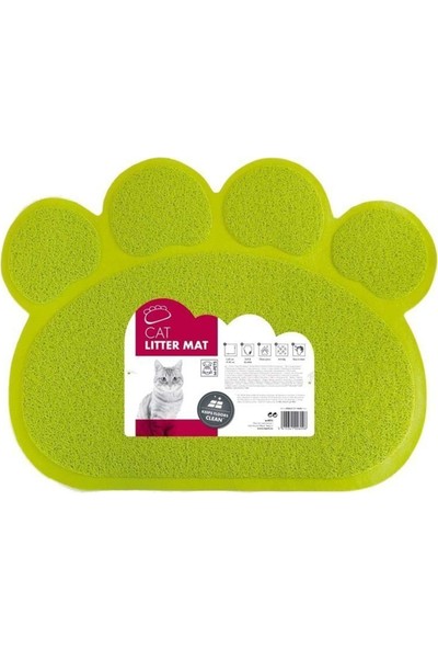M-Pets Kedi Tuvaleti Paspası Pati Şekilli Yeşil 60 x 45 cm M-Pets Kedi Tuvaleti Paspası Pati Şekilli Yeşil 60 x 45 cm