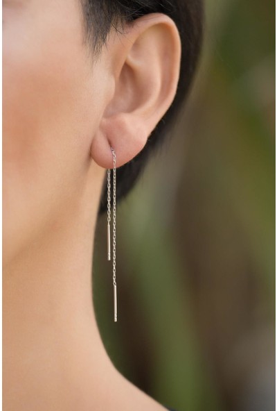 Sümer Telkari Çubuklu Zincir Gümüş Küpe 4881 Sümer Telkari Çubuklu Zincir Gümüş Küpe 4881