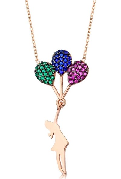 Mai Silver Kadın 925 Balon Tutan Kız Kolye