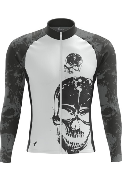 Freysport Skull-10 Bisiklet Forması Uzun Kol - Siyah, Beyaz Freysport Skull-10 Bisiklet Forması Uzun Kol - Siyah, Beyaz