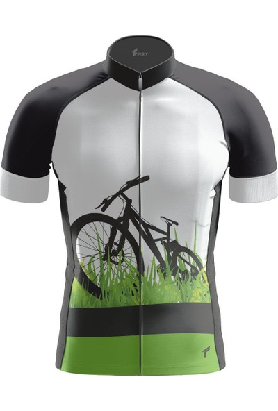 Freysport Grass-09 Bisiklet Forması Kısa Kol - Siyah, Yeşil, Beyaz