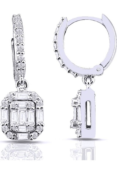 Amor Pırlanta Amor 0.54 Karat Baget Pırlanta Küpe F-Sı 18K Amor Pırlanta Amor 0.54 Karat Baget Pırlanta Küpe F-Sı 18K