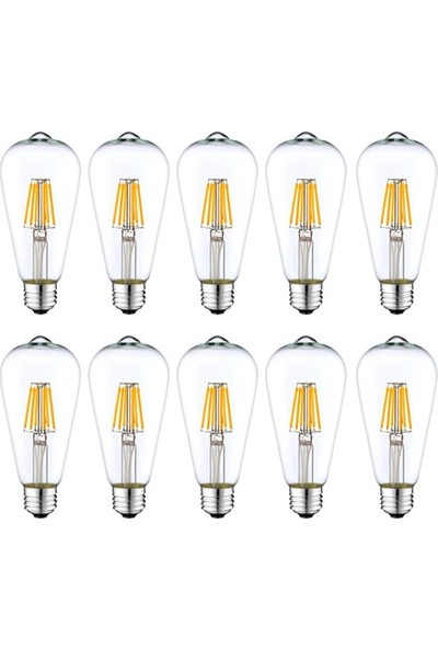 Edison ST64 LED Rustik Ampul 6500K Beyaz 4 W 10'lu Edison ST64 LED Rustik Ampul 6500K Beyaz 4 W 10'lu