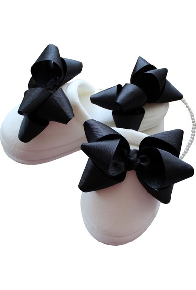 Ad Gümüş Tasarım Kadife Lohusa Terliği (36-40) - İncili Taç