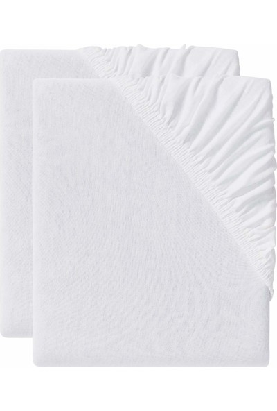 Sisthree Bebek Lastikli Pamuklu Çarşaf 2'li - Beyaz