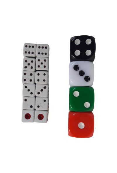 Boludan Okey Zarı 4'lü + Tavla Zarı 12'li Boludan Okey Zarı 4'lü + Tavla Zarı 12'li