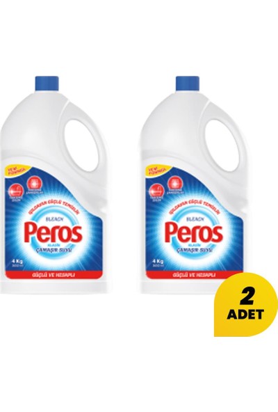 Peros Çamaşır Suyu 4 Lt 2'li Peros Çamaşır Suyu 4 Lt 2'li