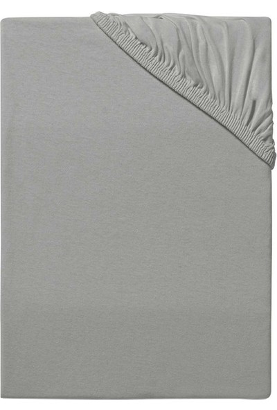 Sisthree Tek Kişilik Pamuk 100x200 cm Penye Kumaş Lastikli Çarşaf Gri