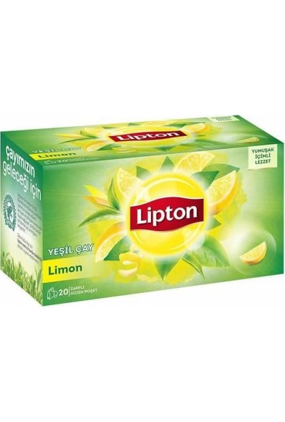 Lipton Berrak Yeşil Çay Limonlu 20'li 3'lü
