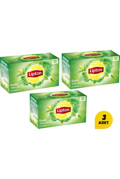 Lipton Berrak Yeşil Çay Sade 20'li 3'lü Lipton Berrak Yeşil Çay Sade 20'li 3'lü