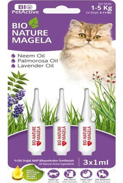 Bio Pet Active Kedi Tüy ve Deri Bakım Damlası 1-5 kg