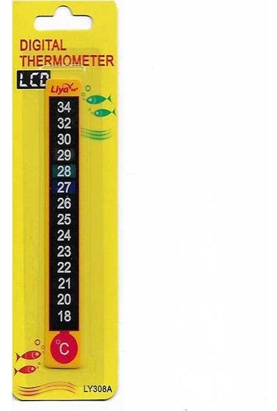 Liya Dijital Yapışkanlı Akvaryum Derecesi Thermometer LCD