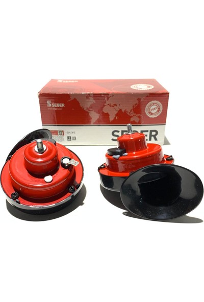 Seger Salyangoz Dadat Korna Çiftli Takım Tek Fişli 12V 410-510Hz 105-118DB Seger Salyangoz Dadat Korna Çiftli Takım Tek Fişli 12V 410-510Hz 105-118DB