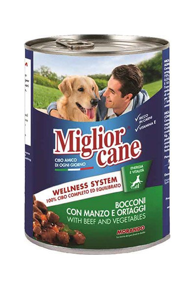 Migliorcane Biftekli Sebzeli Köpek Konserve 405 gr 24ADET Migliorcane Biftekli Sebzeli Köpek Konserve 405 gr 24ADET