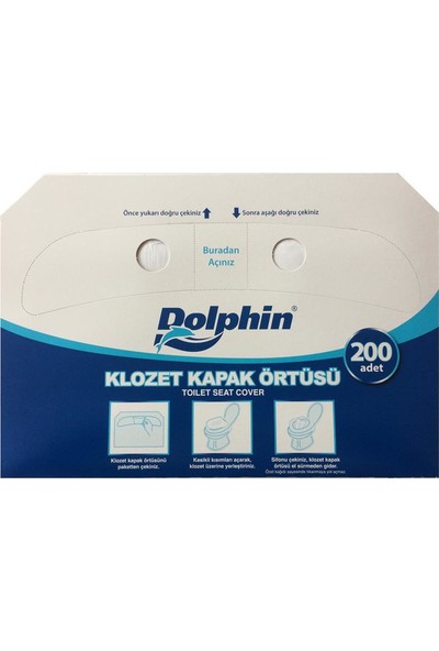 Dolphin Kağıt Klozet Kapak Örtüsü 200'LÜ
