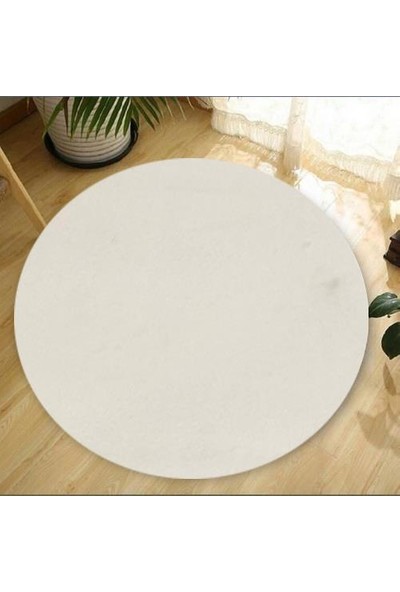 Balat Halı Dekoratif Beyaz Peluş Yumuşak Yuvarlak - Oval Halı Balat Halı Dekoratif Beyaz Peluş Yumuşak Yuvarlak - Oval Halı