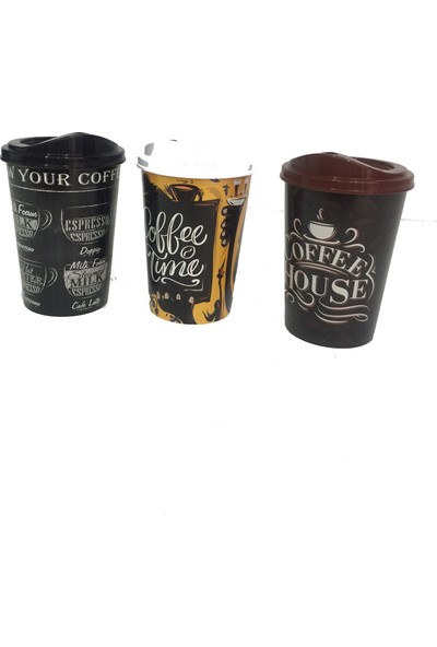 Plastart Kapaklı Kahve Bardağı 6lı