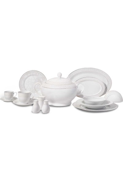 Korkmaz Bianca Collection 86 Parça Yuvarlak Yemek Takımı A8048