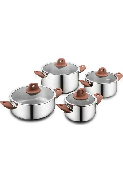 Korkmaz A1937 Rosa Vita 8 Parça Tencere Seti Korkmaz A1937 Rosa Vita 8 Parça Tencere Seti