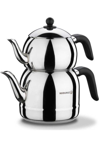 Korkmaz A194 Retro Çaydanlık Takımı Siyah