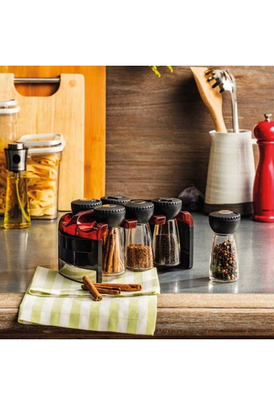 Korkmaz A 621-01 Aroma 6 ' Lı Baharat Takımı Kırmızı