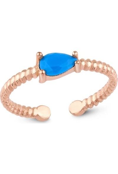 Mai Silver Kadın 925 Firuze Taşlı Damla Yüzük