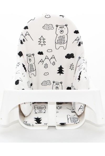 Dear Deer Love Siyah Ayı Desenli Mama Sandalyesi Minderi Dear Deer Love Siyah Ayı Desenli Mama Sandalyesi Minderi