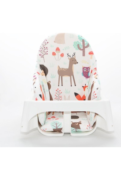 Dear Deer Love Orman Hayvanları Desenli Mama Sandalyesi Minderi Pera Dear Deer Love Orman Hayvanları Desenli Mama Sandalyesi Minderi Pera